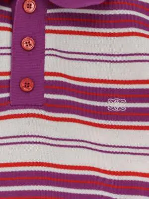 Celine Striped Cotton Polo Shirt