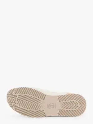 Brunello Cucinelli White Leather & Suede Lace-up Sneakers