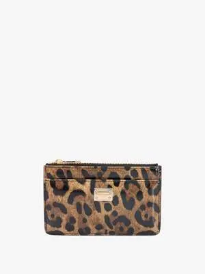 Dolce & Gabbana Patent Leather Card Holder With Animal Print - Multicolor