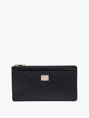 Dolce & Gabbana Hammered Leather Card Holder With Metal Tag - Multicolor