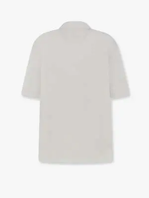 Brunello Cucinelli Virgin Wool Polo Shirt With Front Logo Patch - Multicolor