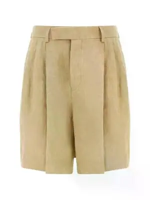 FERRAGAMO Linen Bermuda Shorts - Neutrals