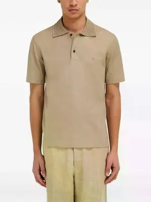 FERRAGAMO Polo Shirt With Knitted Collar