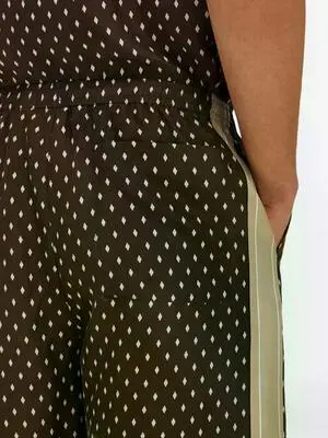 FERRAGAMO Diamond-print Side-stripe Silk Shorts