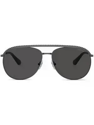 SWAROVSKI Pilot Frame Sunglasses - Silver