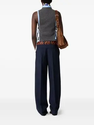 Miu Miu Ribbed Cashmere V-neck Cardigan Vest - Multicolor