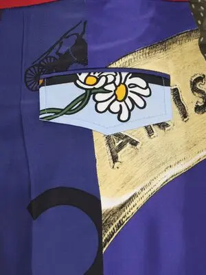Celine Printed Silk Cropped Trousers