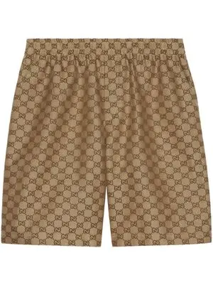 Gucci Gg Supreme Linen Shorts - Multicolor