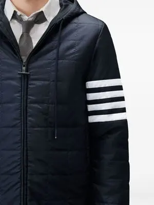 Thom Browne Short Down Jacket With 4-bar Stripe Detail - Multicolor