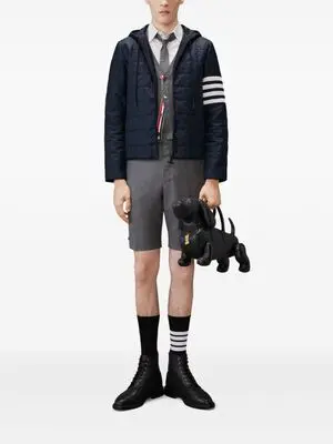 Thom Browne Short Down Jacket With 4-bar Stripe Detail - Multicolor