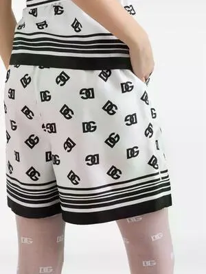 Dolce & Gabbana Silk Logo Print Shorts