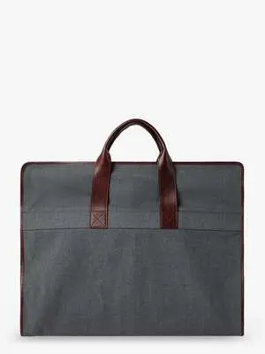 Brunello Cucinelli Technical Fabric And Leather Garment Bag - Multicolor