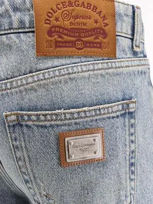 Dolce & Gabbana Low-rise Denim Jeans With Metal Logo Tag - Blue