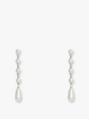SELF-PORTRAIT Pearl Drop Earrings - Cream