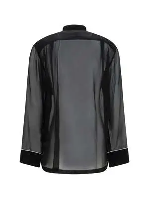 Dolce & Gabbana Chiffon Floral Print Shirt - Black