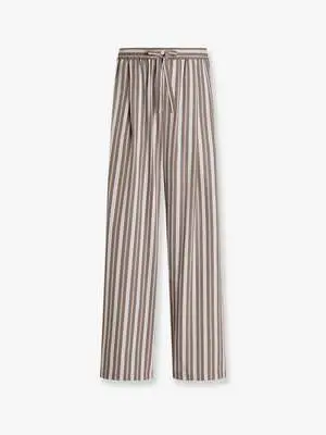 Dolce & Gabbana Striped Cotton Blend Trousers - Multicolor