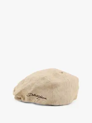 Dolce & Gabbana Linen Hat With Embroidered Logo