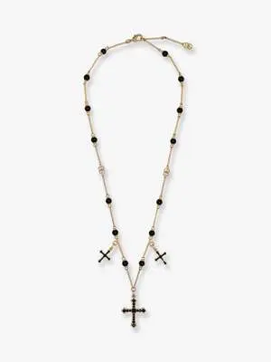 Dolce & Gabbana Brass Rosary With Cross Charms - Multicolor