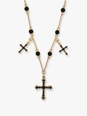 Dolce & Gabbana Brass Rosary With Cross Charms