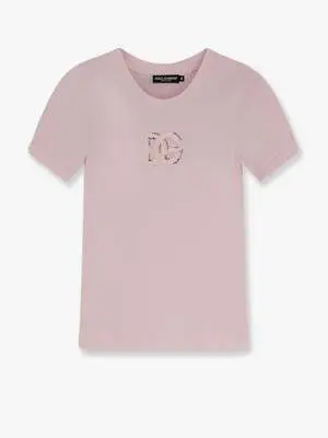 Dolce & Gabbana Cotton T-shirt With Dg Crystal Embroidery