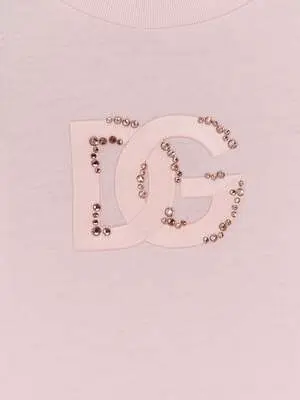 Dolce & Gabbana Cotton T-shirt With Dg Crystal Embroidery