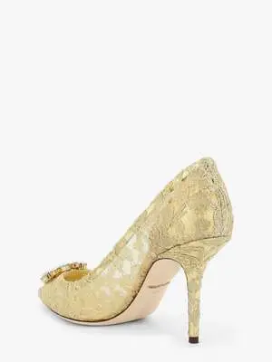 Dolce & Gabbana Bellucci Lurex Lace Pumps With Crystal Brooch - Multicolor