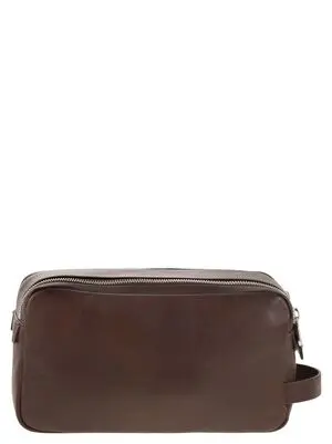 Brunello Cucinelli Leather Beauty Case With Double Zip And Embossed Logo - Red