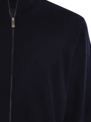 Brunello Cucinelli High-necked Cashmere Zip Cardigan - Blue