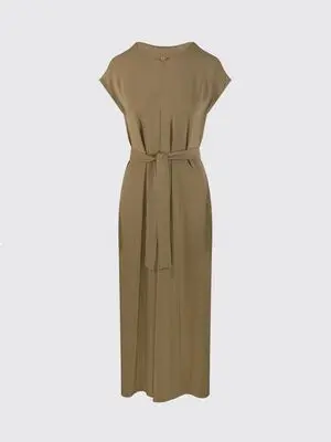 Max Mara Belted Viscose Dress - Cream