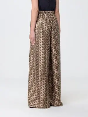 Max Mara Wide Leg Printed Silk Pants - Brown