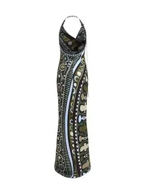 Emilio Pucci Long Silk-blend Printed Halterneck Dress