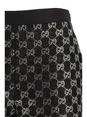 Gucci Tweed Wool Lamé Embroidered Shorts - Black