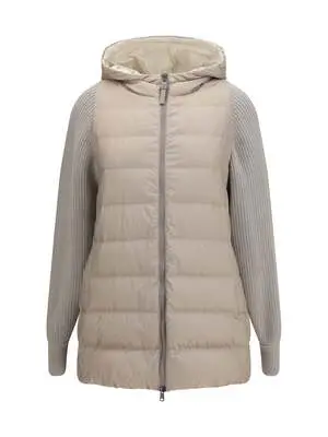 Brunello Cucinelli Monili Chain Puffer Jacket - Gray