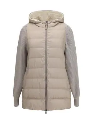 Brunello Cucinelli Monili Chain Puffer Jacket - Gray