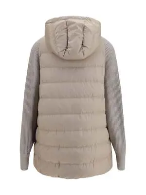 Brunello Cucinelli Monili Chain Puffer Jacket - Gray