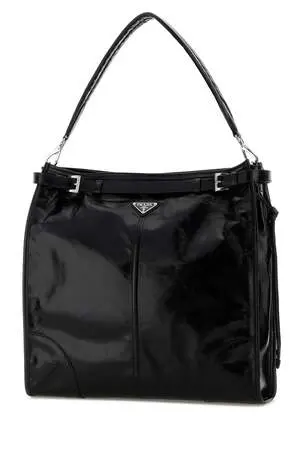 Prada Leather Bonnie Shopping Bag - Black