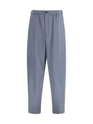 Giorgio Armani Wide-leg Silk Blend Pants - Gray