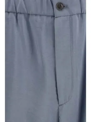 Giorgio Armani Wide-leg Silk Blend Pants - Gray