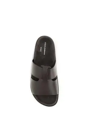 Dolce & Gabbana Leather Criss-cross Strap Sandals - Brown