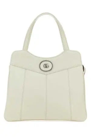 Gucci Chalk Leather Small Petite Gg Handbag - White