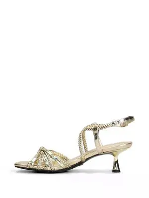 GOLD & ROUGE Braided Metallic-finish Slingback Sandals