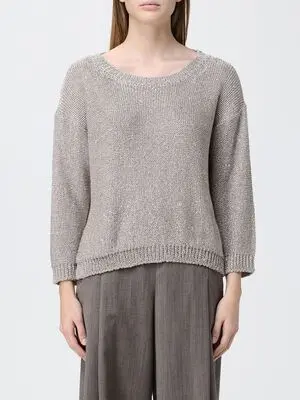 Max Mara Ribbed Fine Knit Pullover - Gray