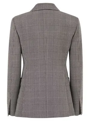Max Mara Accordo Double-breasted Prince Of Wales Virgin Wool Blazer - Multicolor