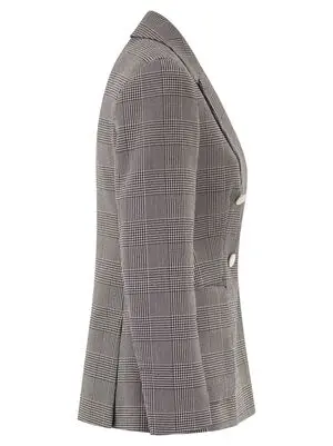 Max Mara Accordo Double-breasted Prince Of Wales Virgin Wool Blazer - Multicolor