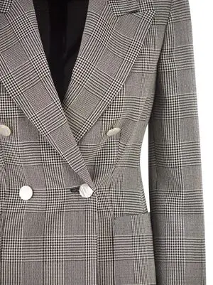 Max Mara Accordo Double-breasted Prince Of Wales Virgin Wool Blazer - Multicolor