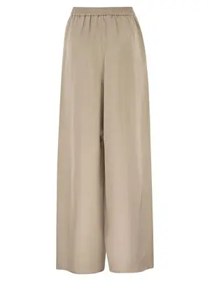 Max Mara Silk Wide-leg Palazzo Trousers - Cream