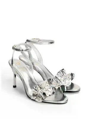 GOLD & ROUGE Layna Studded Ruffled Sandals