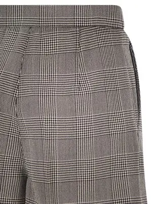 Max Mara Prince Of Wales Check Tailored Virgin Wool Shorts - Multicolor