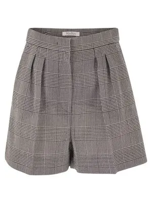 Max Mara Prince Of Wales Check Tailored Virgin Wool Shorts - Multicolor