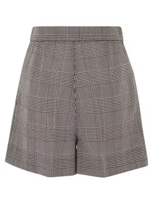 Max Mara Prince Of Wales Check Tailored Virgin Wool Shorts - Multicolor